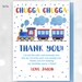 Train Birthday Thank You Card Template Thank You Notes Chugga - Etsy