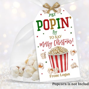 POPPIN Tag Merry Christmas Tag Popcorn Gift Tag Kids Classroom - Etsy