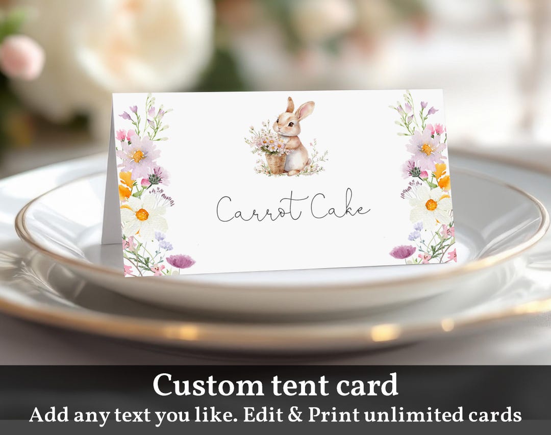 Easter Food Tent Cards: Editable Bunny Labels - Digital Download ...