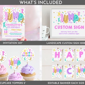 Editable Jump Birthday Party Bundle Trampoline Party Bounce House ...