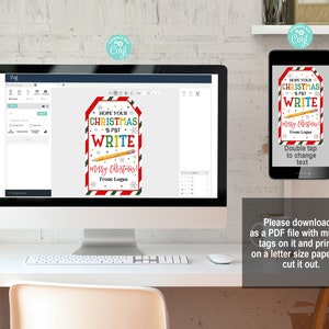 Christmas Pencil Gift Tag Just Write Holiday Pencil Tags Student ...