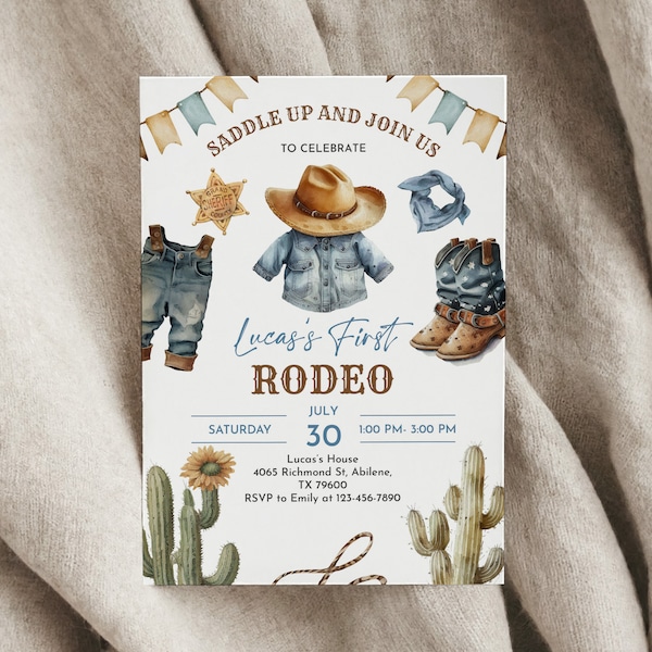 My 1st Rodeo Birthday Invitation - Etsy
