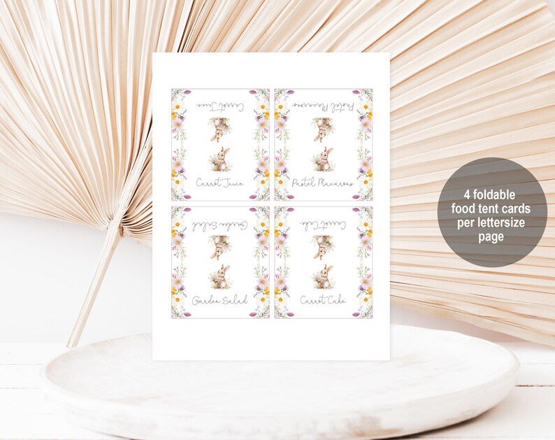 Easter Food Tent Cards: Editable Bunny Labels - Digital Download ...