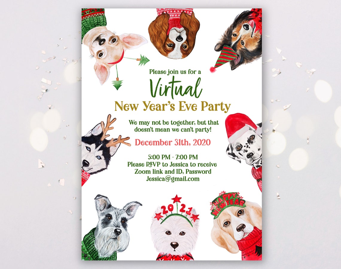 Virtual New Year's Eve Party Invitation/ Editable INSTANT - Etsy