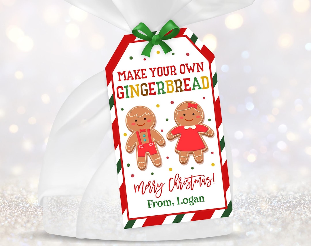 Gingerbread Printable Tag Make Your Own Gingerbread Tag Christmas Favor ...