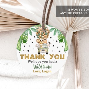 Jungle Safari Stickers Safari Birthday Favor Label Safari Animals Wild ...