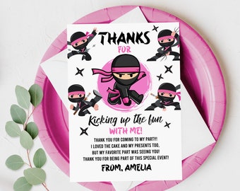 PRINTABLE Ninja Warrior Thank You Cards - Etsy