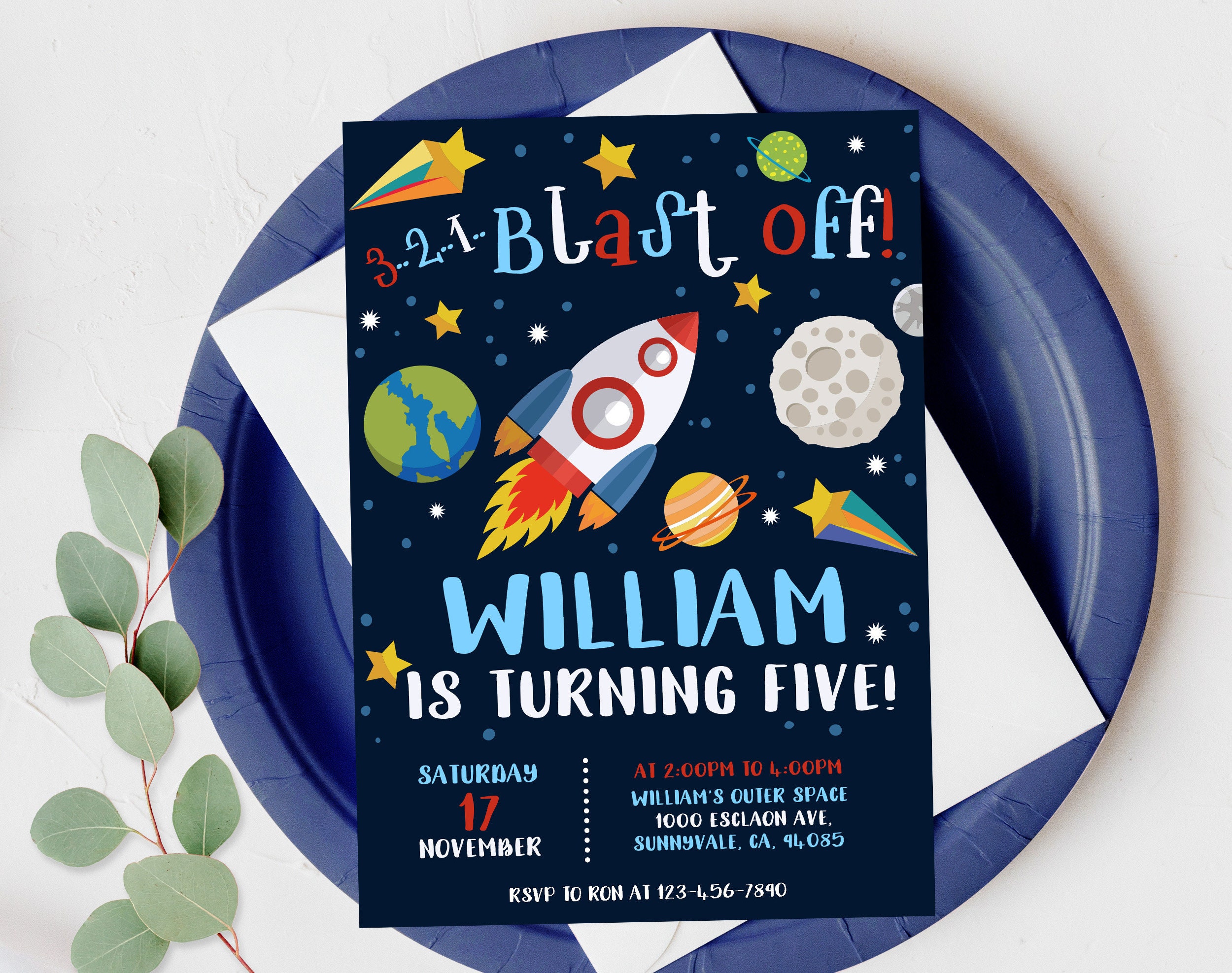 Solar System Birthday Invite