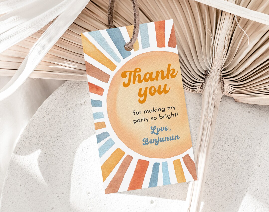 Editable Sunshine Favor Tags Little Sunshine Birthday Thank You Tag ...