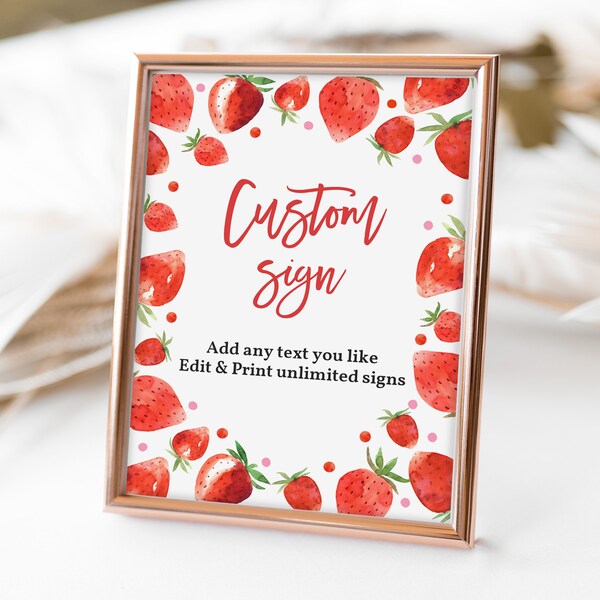 Strawberry Sign - Etsy