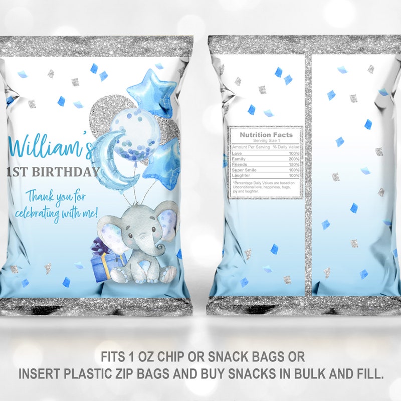 Elephant Chips Bag Label - Etsy UK