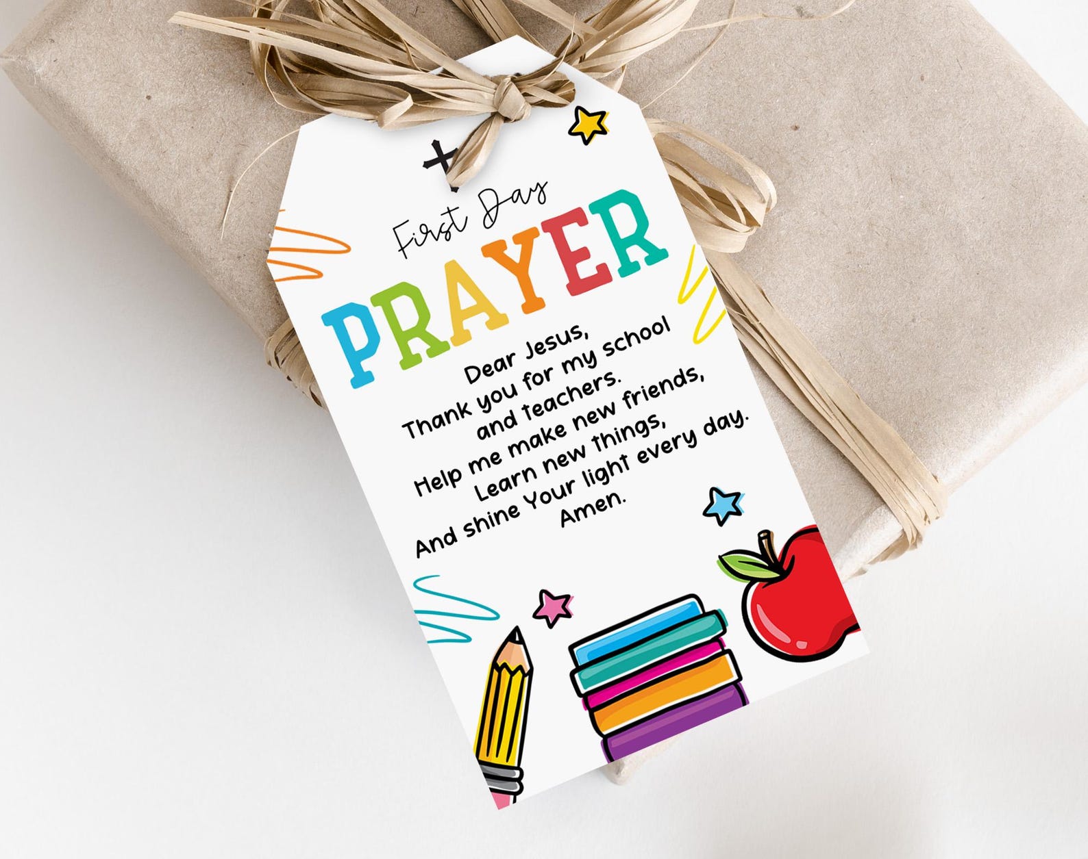Religious Prayer Tag: Back to School Blessing (editable PDF Bst58) - Etsy
