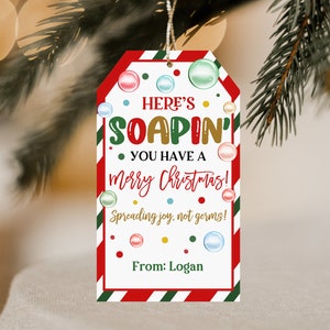 Christmas Hand Soap Gift Tags: Editable Holiday Favor Labels Cht66 - Etsy