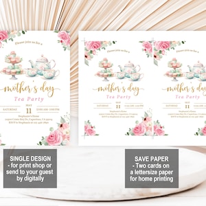Mothers Day Tea Party Invitation Mother's Day Brunch Invite Mommy and ...