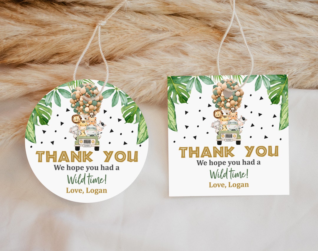 Jungle Safari Stickers Safari Birthday Favor Label Safari Animals Wild ...