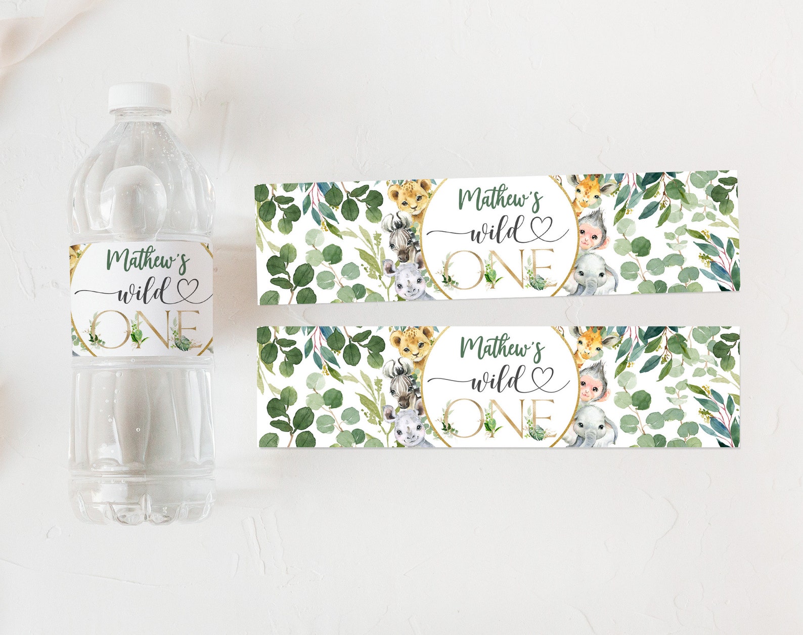 Safari Wild One Water Bottle Label Jungle Birthday Party Water - Etsy