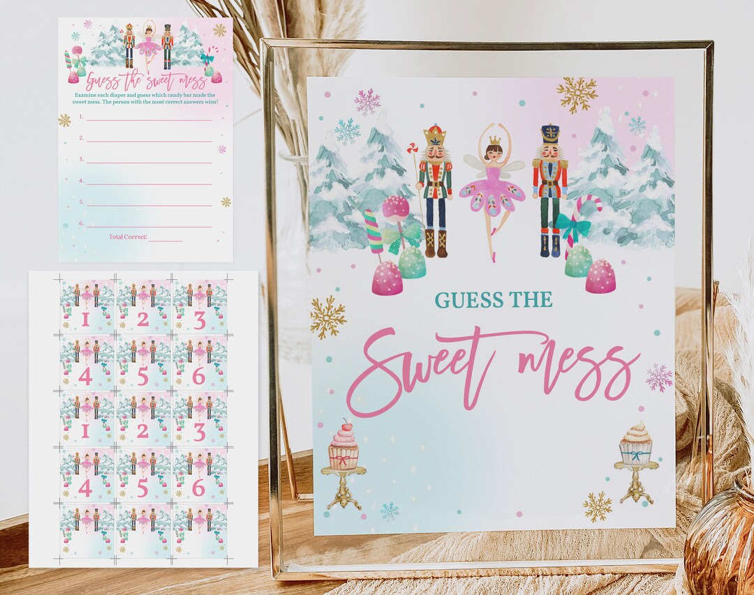 Nutcracker Baby Shower Guess the Sweet Mess Game Dirty Diaper Candy Bar ...