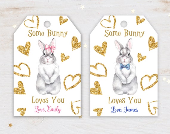 Printable Easter Tag/ Some Bunny Loves You/ EDITABLE / INSTANT | Etsy