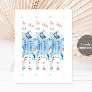 Sea Birthday Water Bottle Label Editable Ocean Party Decoration Water ...