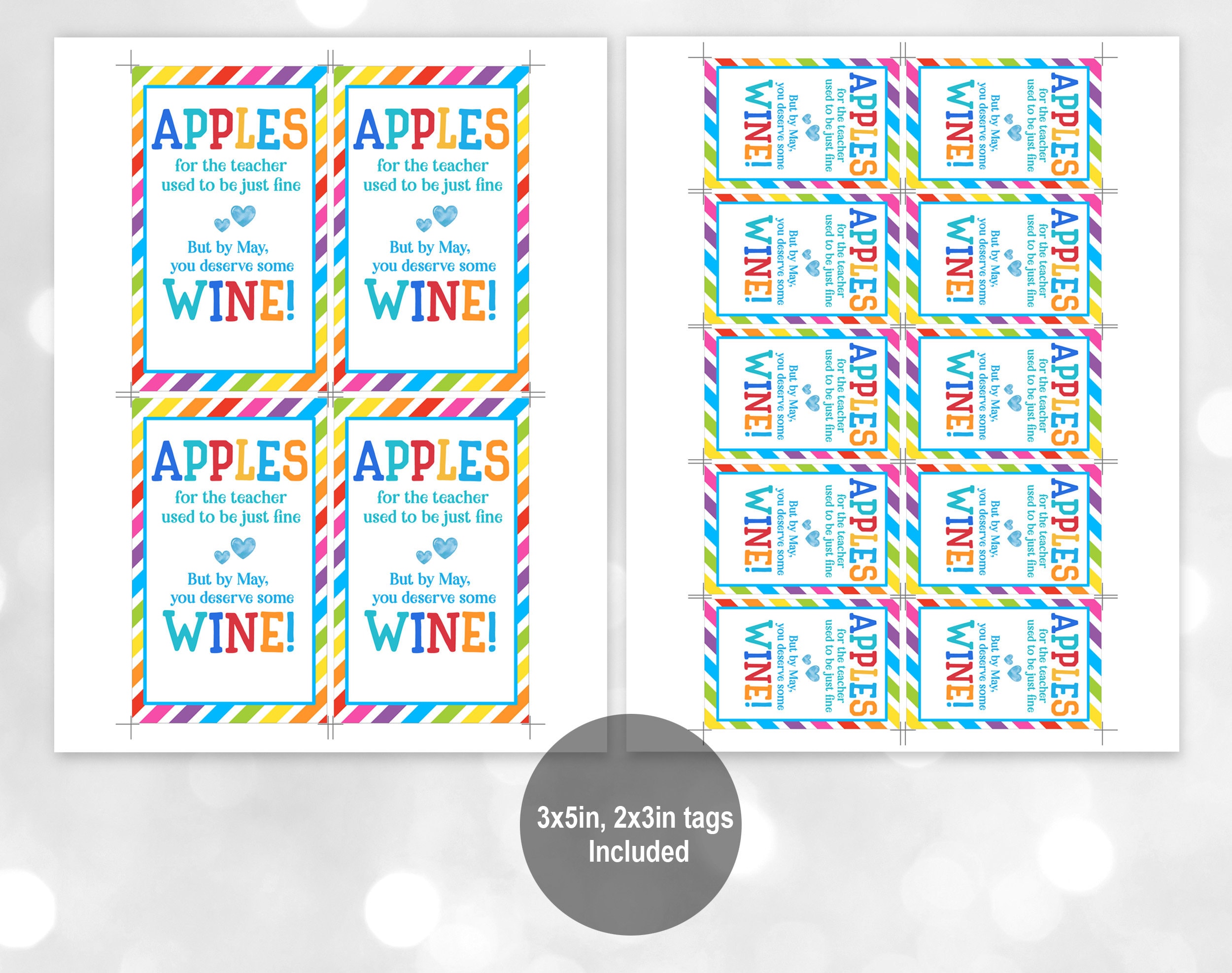 Teacher Wine Tag Wine Teacher Appreciation Gift Tag Wine Label - Etsy