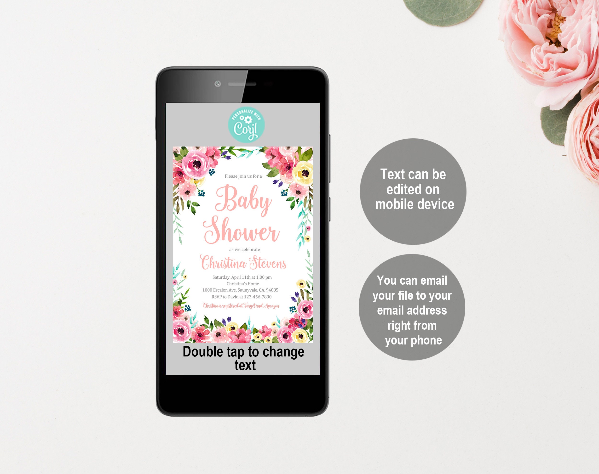 Floral Baby Shower Invitation Set/ Invitations Package/ | Etsy