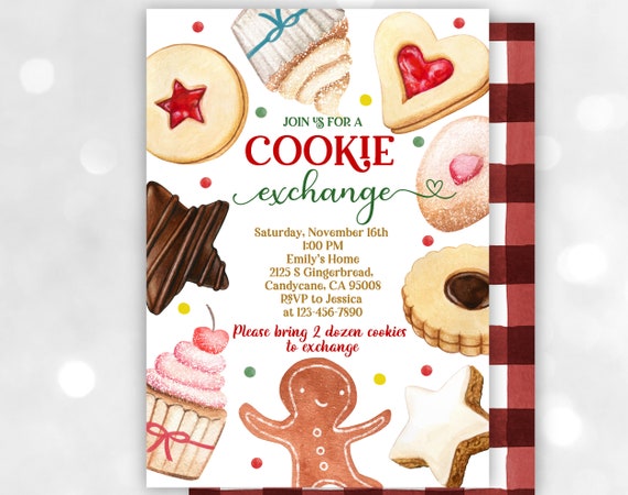 Cookie Exchange Party Templates Christmas Cookie Exchange Invitation