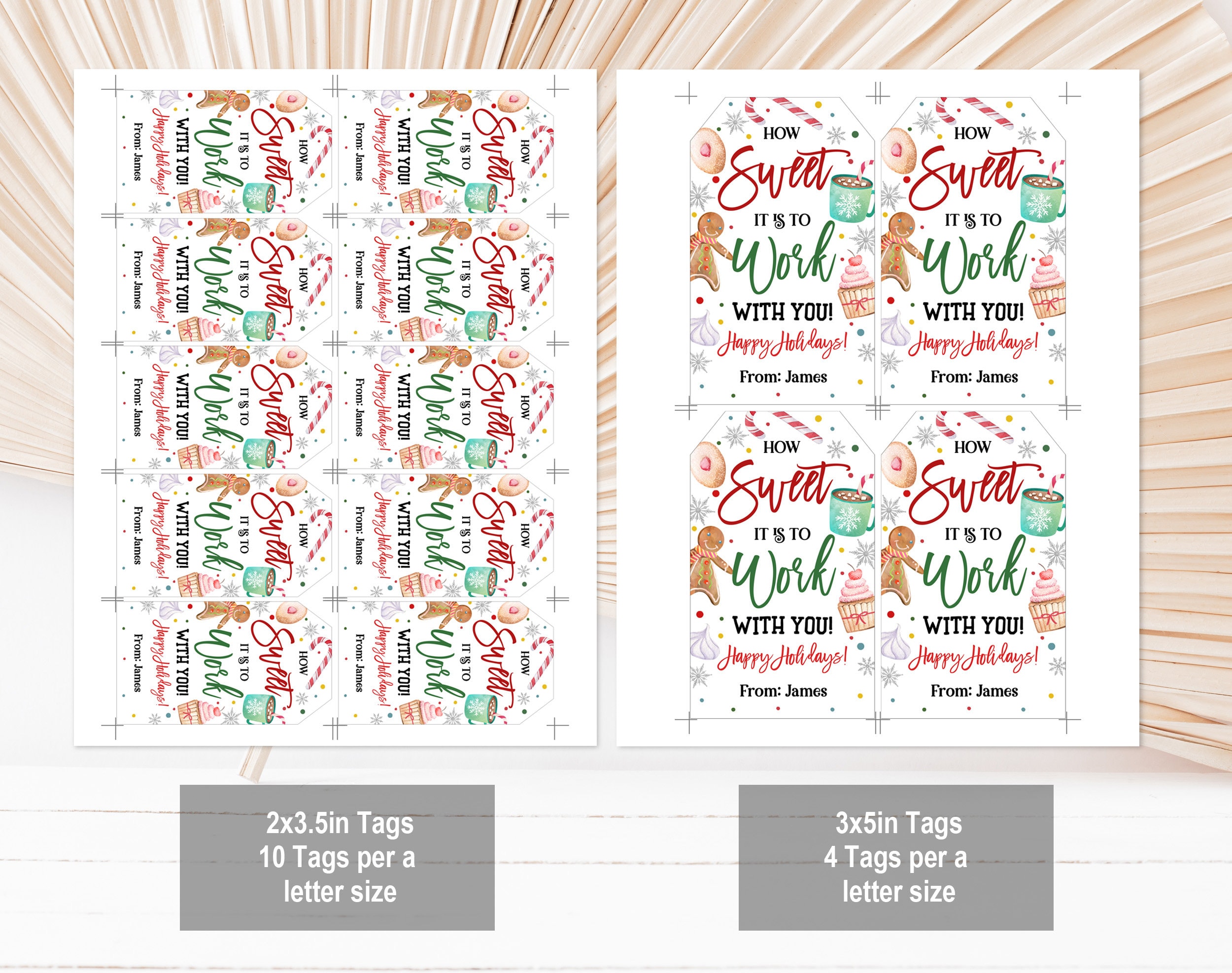 Christmas Coworker Gift Tags How Sweet It is to Work With You - Etsy