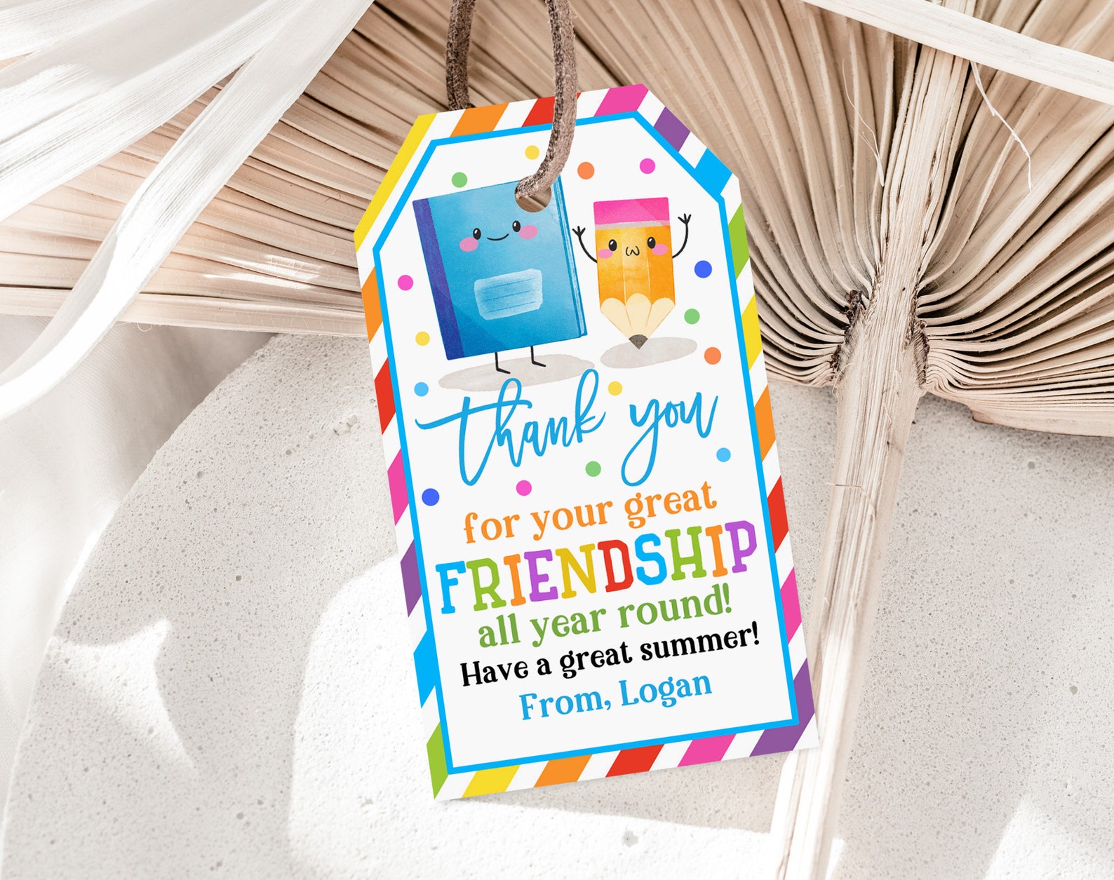 Friendship End of School Classroom Gift Tag End of Year Gift Tags Kids ...