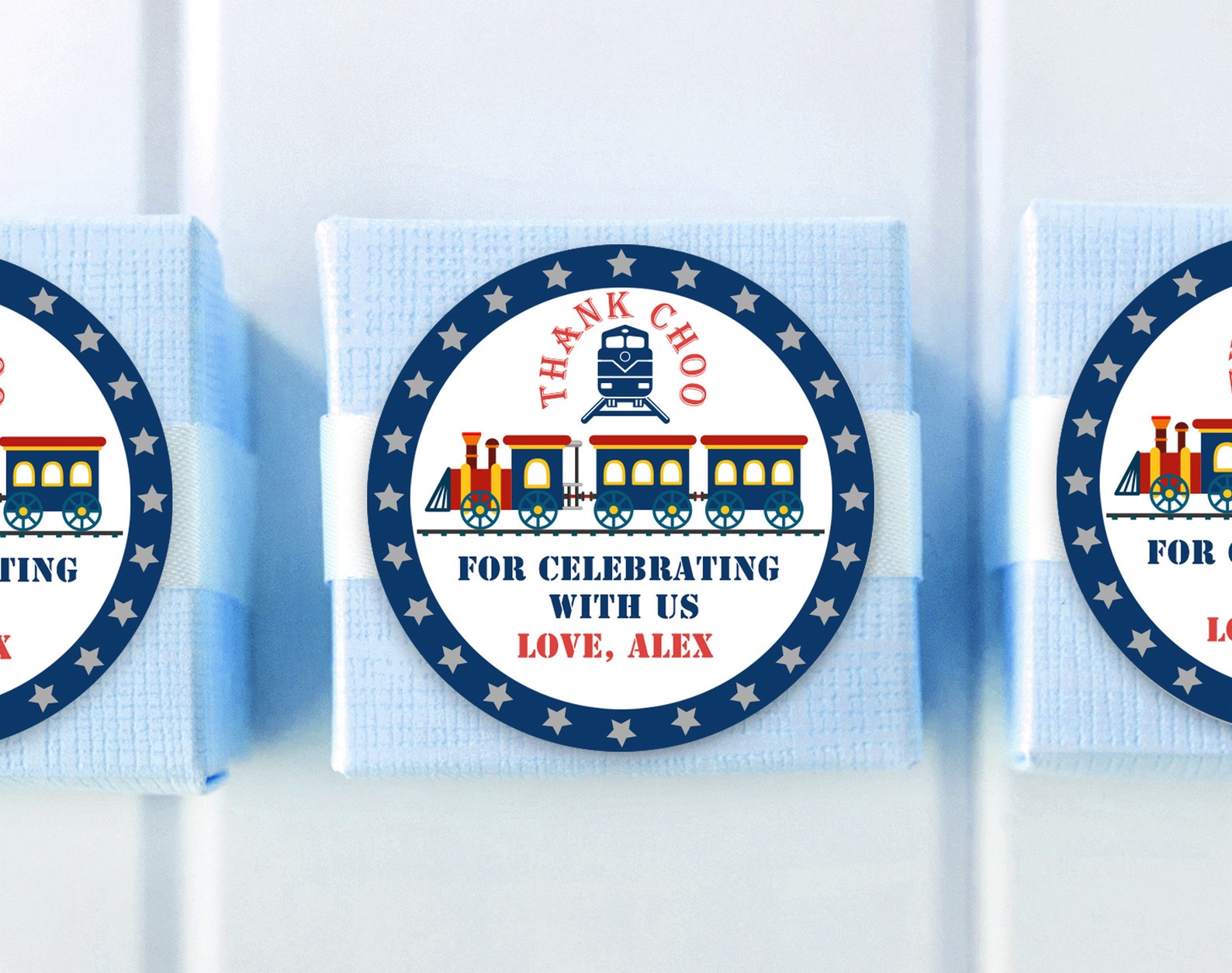 Train Birthday Sticker Train Tag Train Label Circle Square - Etsy