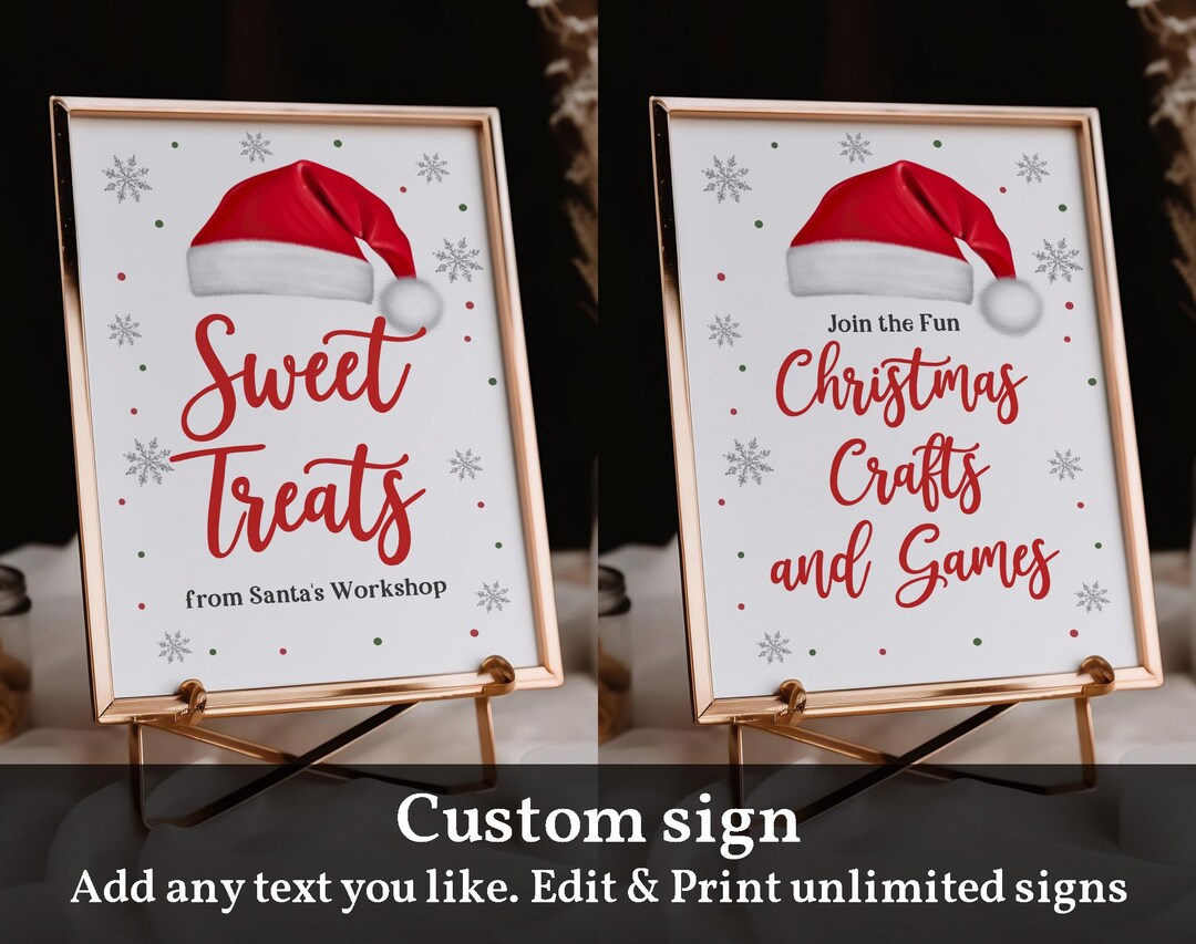 Christmas Party Custom Sign Santa Baby Shower Table Sign Holiday Party ...