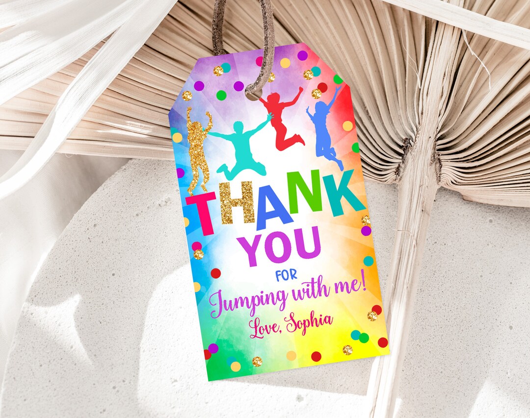 Jump Favor Tags: Trampoline Birthday - Editable Printable Bir63 - Etsy