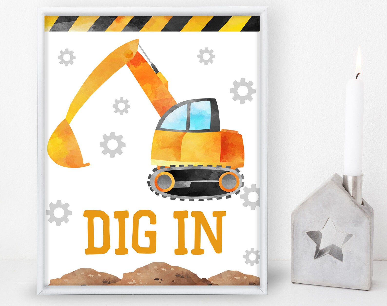 Construction Dig in Sign Baby Shower Food Sign 8x10in - Etsy