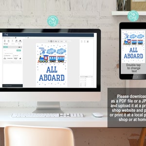 Train Birthday Party Table Signs Set Party Decor Pack Chugga Choo Choo ...