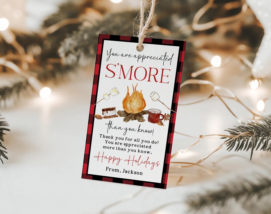 Smore You Are Appreciated Gift Tag: Editable Printable for Teachers ...