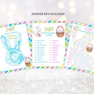 Easter Game Printables Family Games Set Party Games Activity Coloring ...