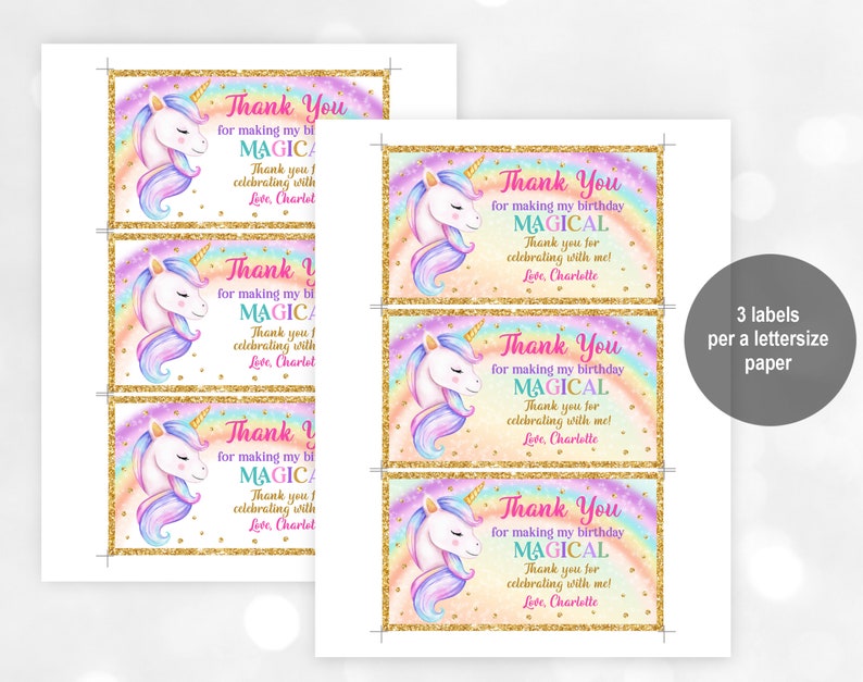 Unicorn Birthday Gable Box Label Rainbow Magical Gift Box - Etsy
