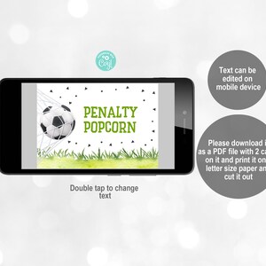 Soccer Birthday Food Labels Soccer Party Food Tent Card Place Card ...