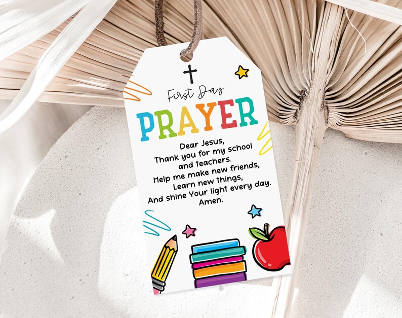 Religious Prayer Tag: Back to School Blessing (editable PDF Bst58) - Etsy