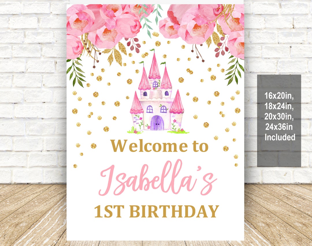 Princess Welcome Sign Several Size Included Edit Yourself Download ...