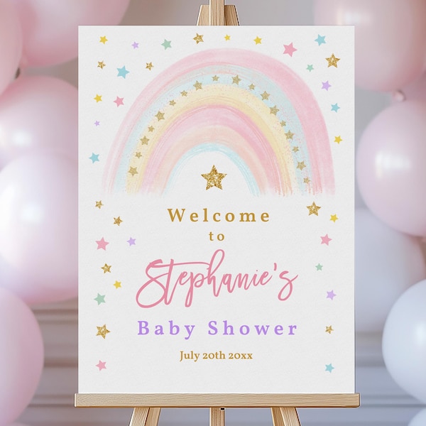 Rainbow Baby Shower Banner - Etsy