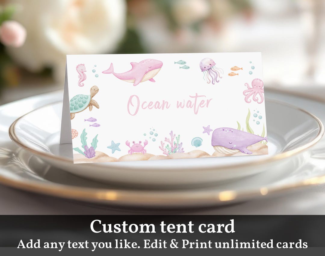 Under the Sea Food Tent Labels - Editable Birthday Party Buffet Cards ...