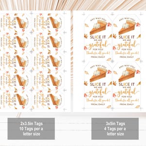 Thanksgiving Gift Tags: Editable Fall Pie Design, Grateful Pumpkin Vat ...