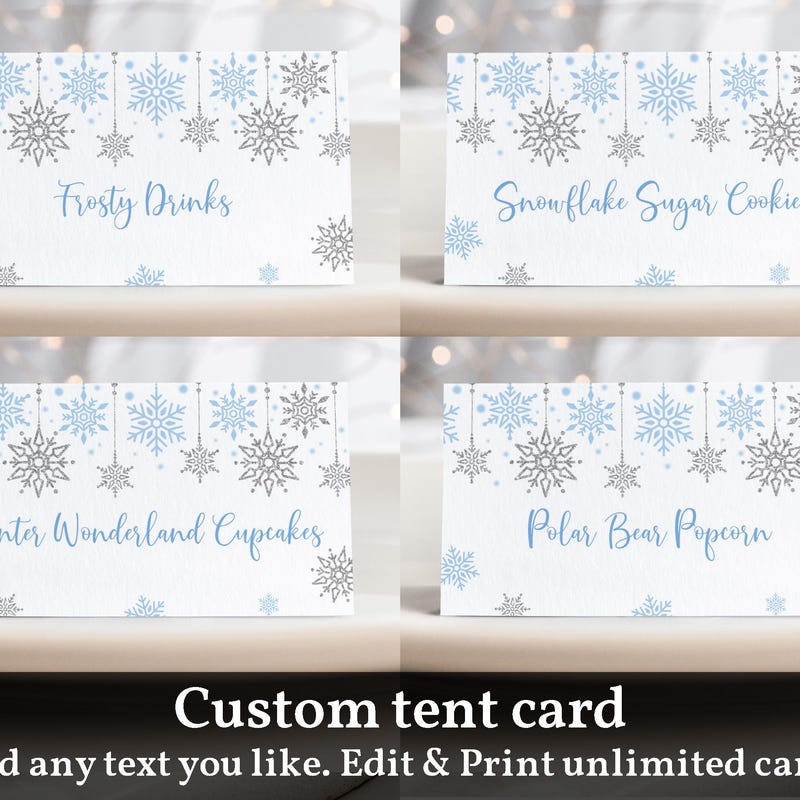 Snowflake Place Card - Etsy