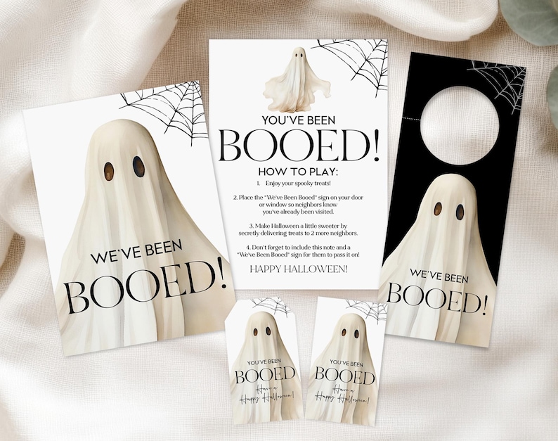 You've Been Booed Halloween Kit - Printable Treat Tags and Door Hanger ...