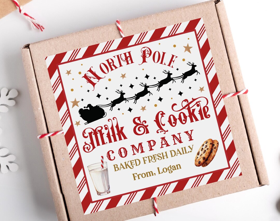 Christmas Milk and Cookies Labels: Printable Holiday Treat Tags ...