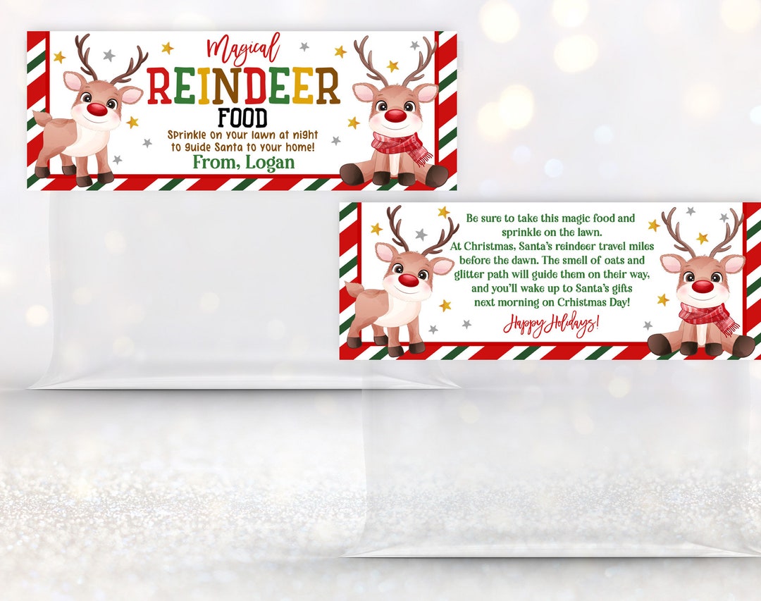 Christmas Treat Bag Topper: Magic Reindeer Food - Printable & Editable ...