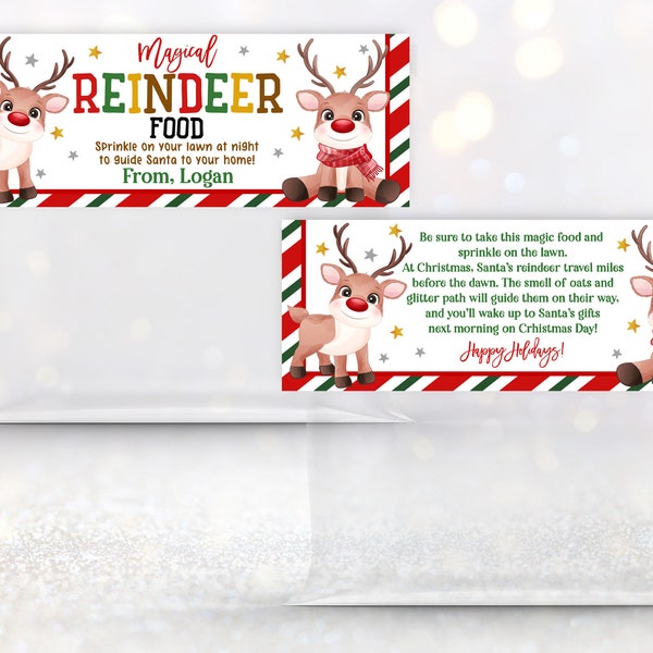 Reindeer Food Label - Etsy