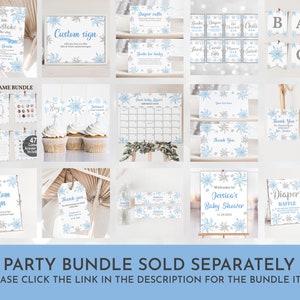 Winter Wonderland Sign Set Snowflake Baby Shower Welcome Sign Poster ...