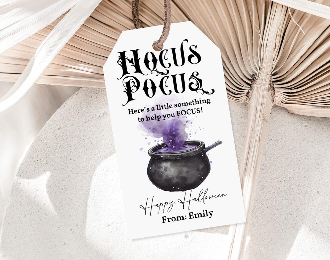 Hocus Pocus Treat Tags Halloween Coffee Gift Tag Teacher Staff Employee ...
