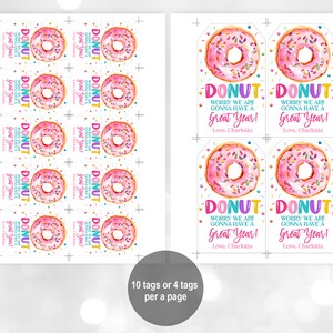 Back to School Gift Tags: Donut Worry Design (editable Printable Bst22 ...